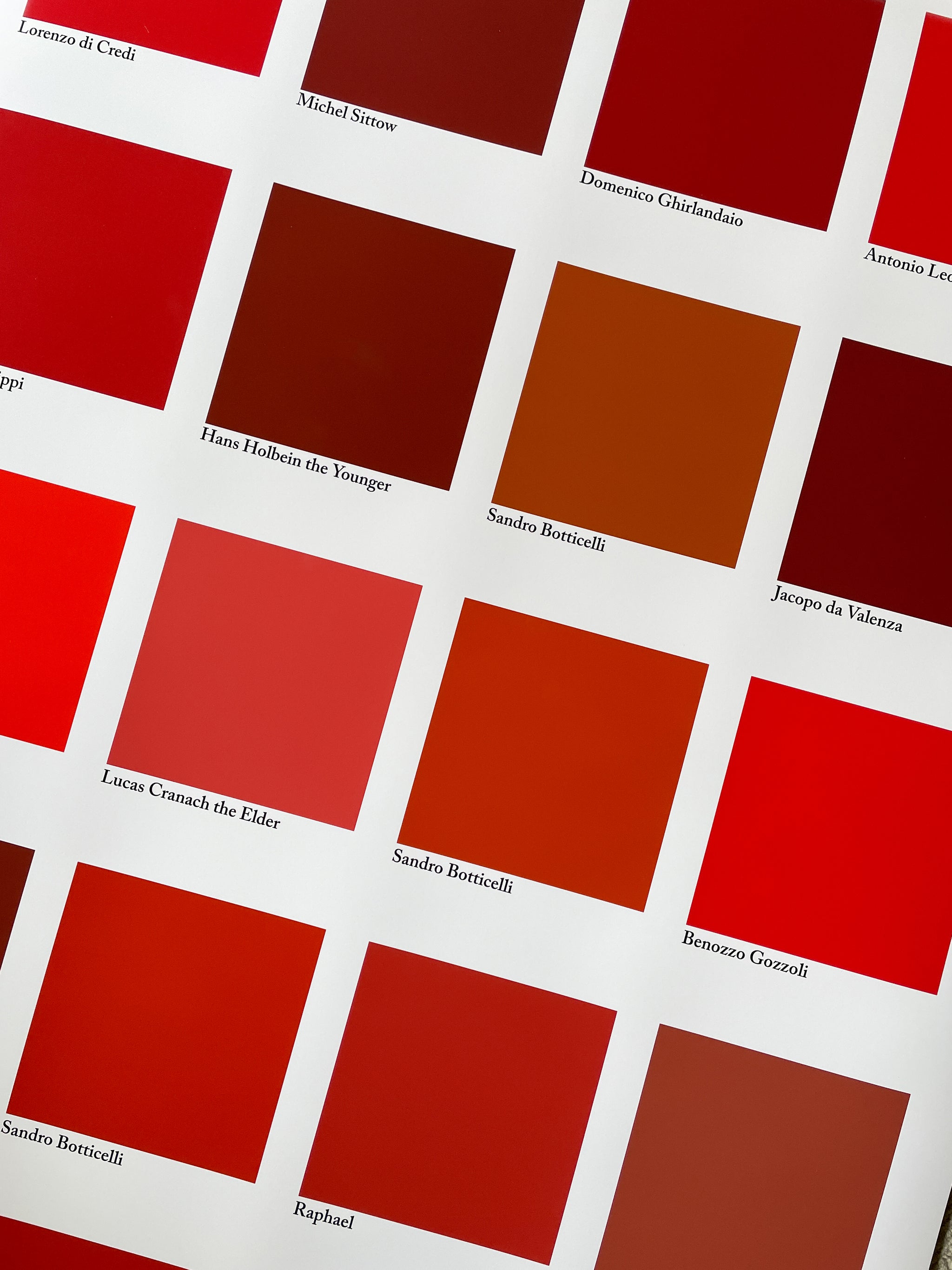 The reds of the red caps in Renaissance portraits, artists' edition ...